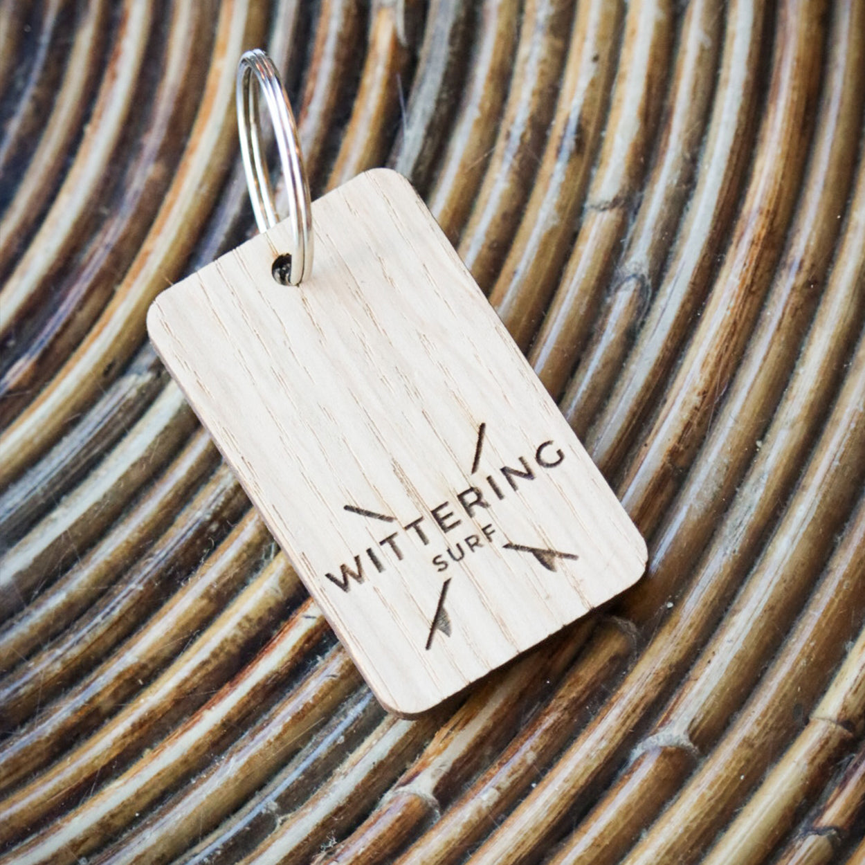 WITTERING SURF WOODEN KEYRING - Wittering Surf Shop